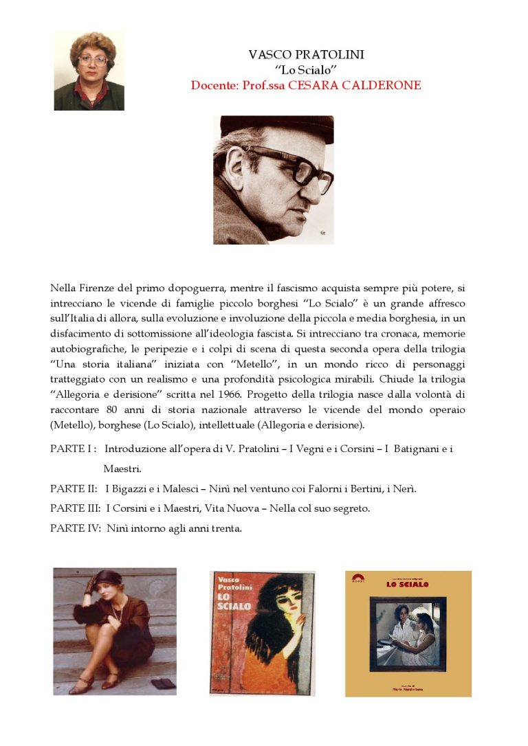 Calderone Cesira – V. PRATOLINI: LO SCIALO